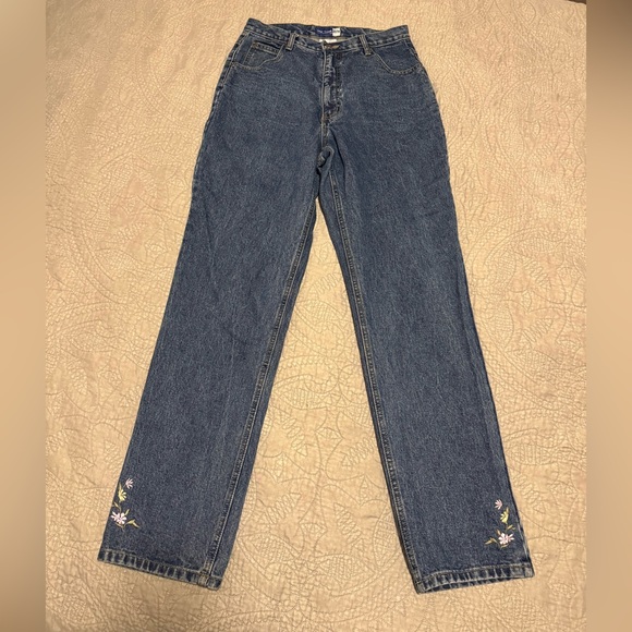 Jeans | Vintage 9s Cottage Essentials Floral Embroidered 100 Cotton ...
